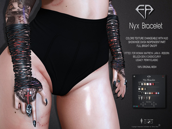 Second Life Marketplace - .:E.A.Studio:. Nyx Bracelet